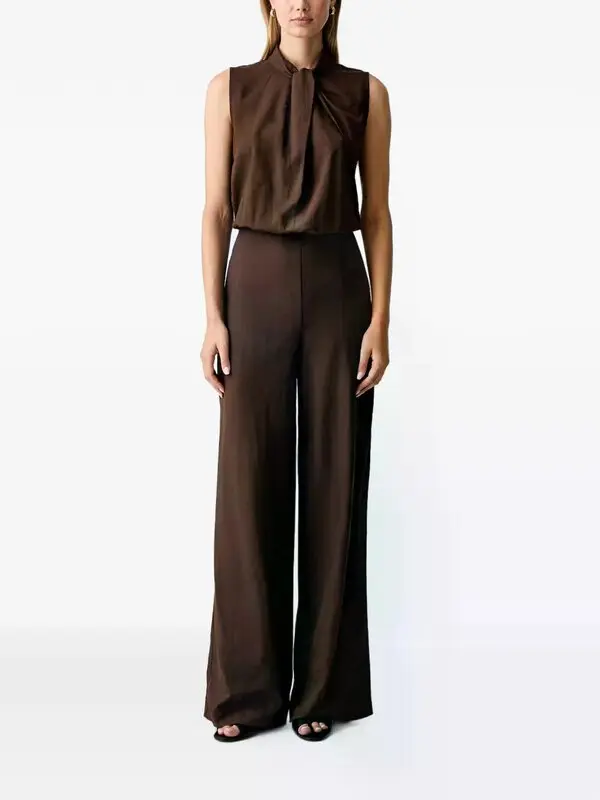 VICOLO Tie-neck Wide-leg Jumpsuit