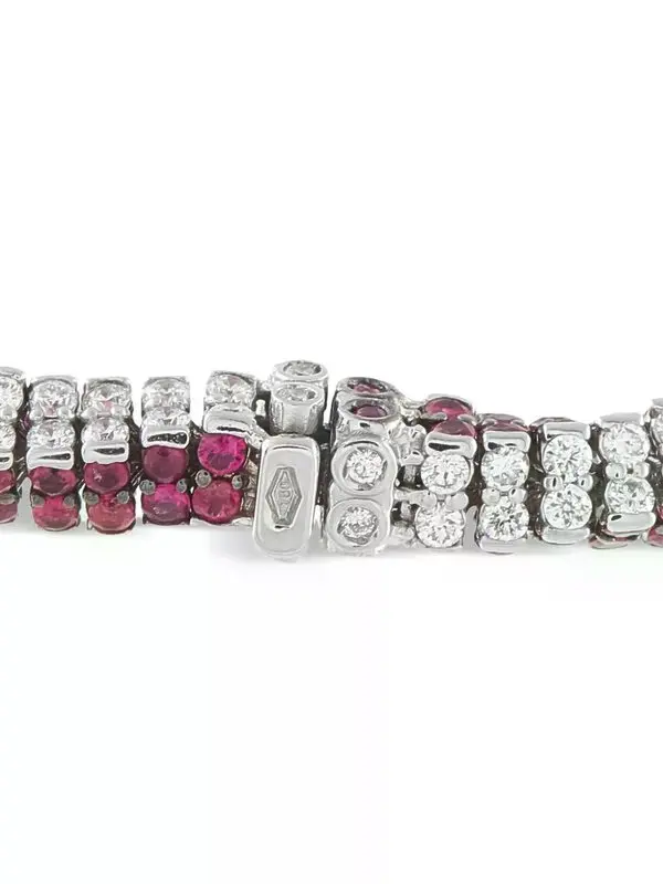 ASSAEL 18k White Gold Ruby And Diamond Snake Bracelet