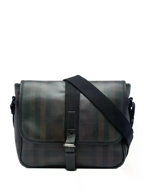 Burberry 2000-2017 Smoke Check Coated Canvas Crossbody Bag - Brown