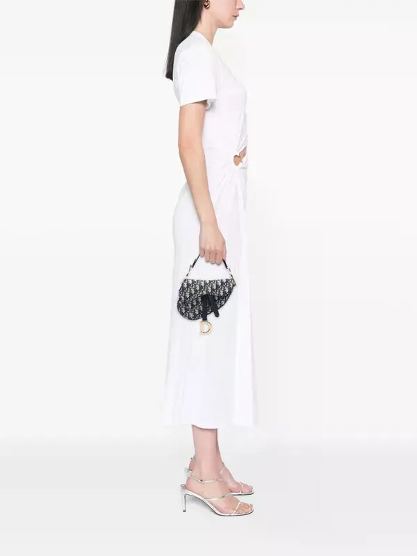 Dior 2018 Mini Oblique Canvas Saddle Bag - Blue