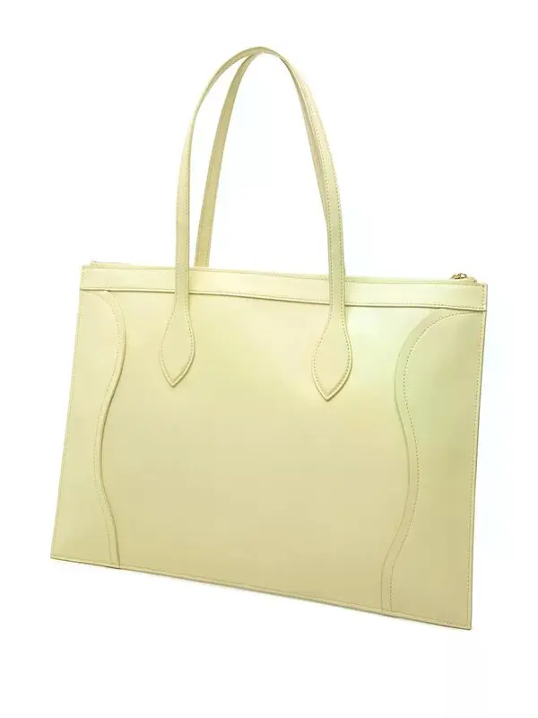 Celine 2025 Glossy Calfskin Flat Luggage Tote Bag - Yellow