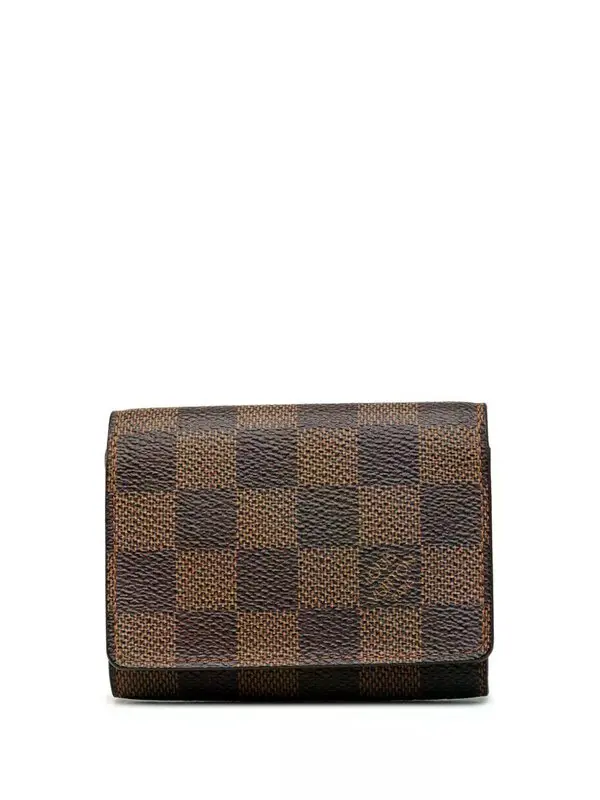 LOUIS VUITTON 2006 Damier Ebene Enveloppe Carte De Visite Card Holder - Brown