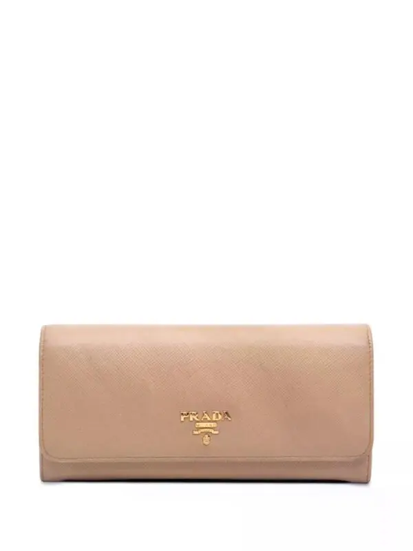 Prada 2010-2025 Saffiano Continental Flap Wallet Long Wallets