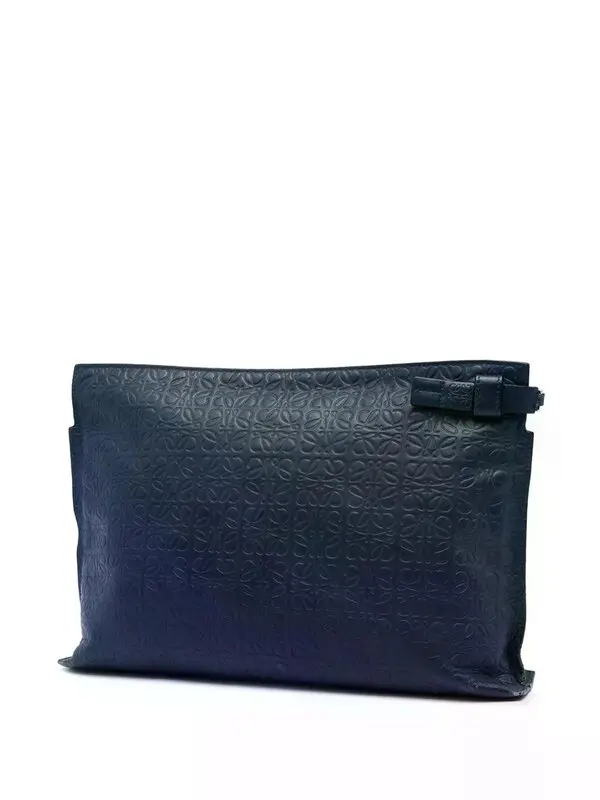 Loewe 2014 Embossed Anagram Leather Repeat T Clutch Bag