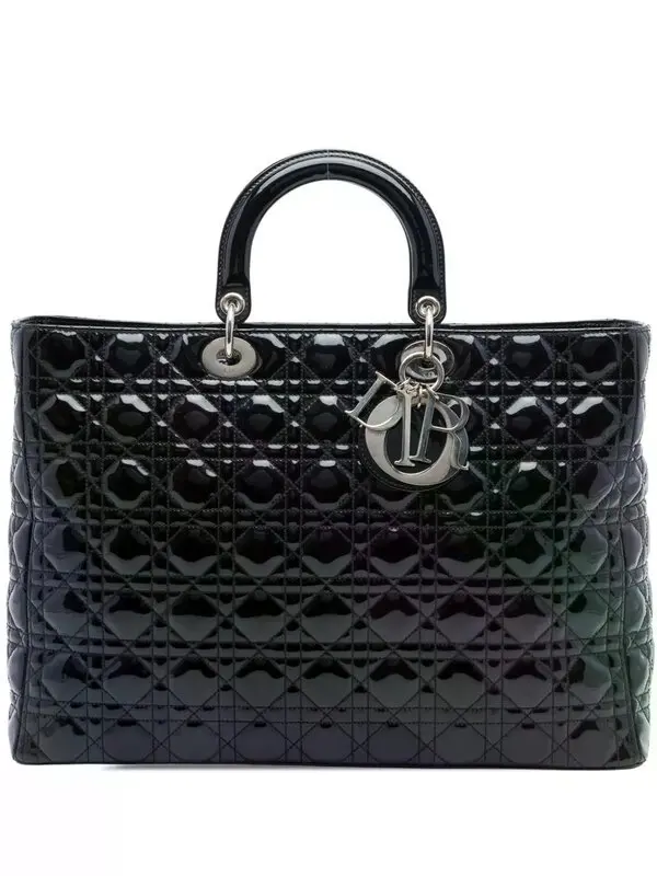 Dior Patent Cannage Lady Satchel - Black