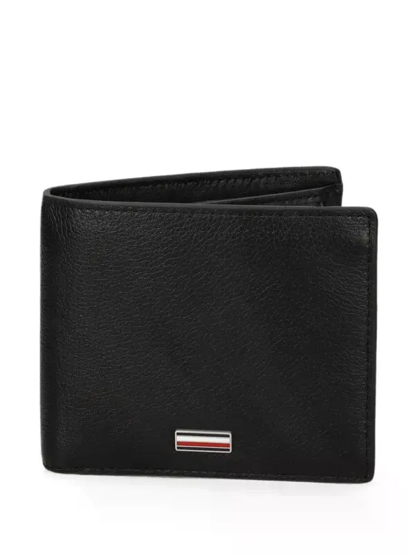 Tommy Hilfiger Logo-plaque Pebbled-leather Wallet - Black
