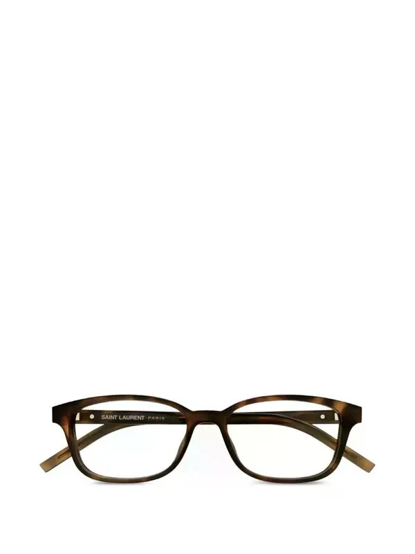 Saint Laurent Tortoiseshell Rectangle-frame Eyeglasses - Brown