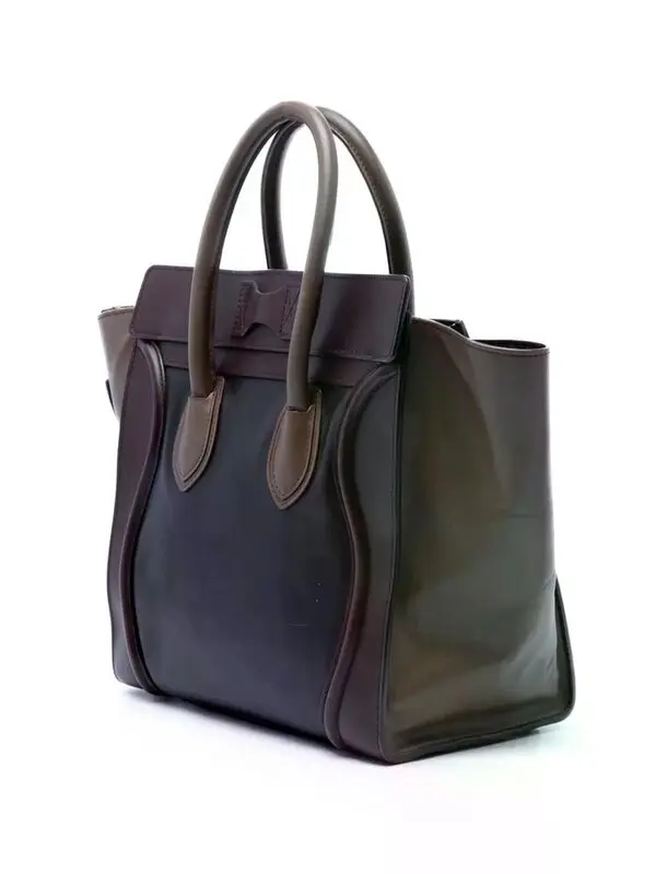 Celine Tricolor Calfskin Luggage Tote Bag - Red