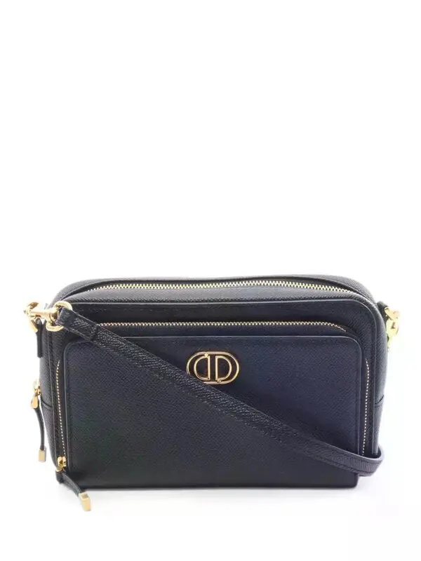 Dior 2010s Caro Double Pouch Shoulder Bag - Black