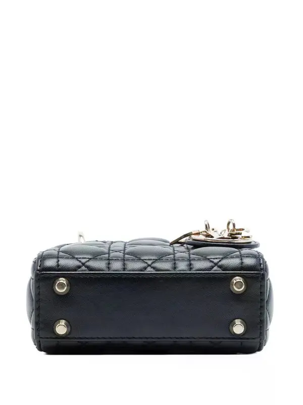 Dior Micro Lambskin Cannage Lady Satchel - Black