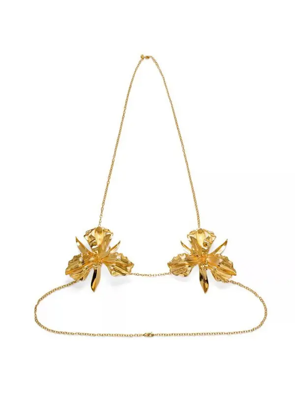 Cult Gaia Camille Bralette With Floral Appliqu - Gold