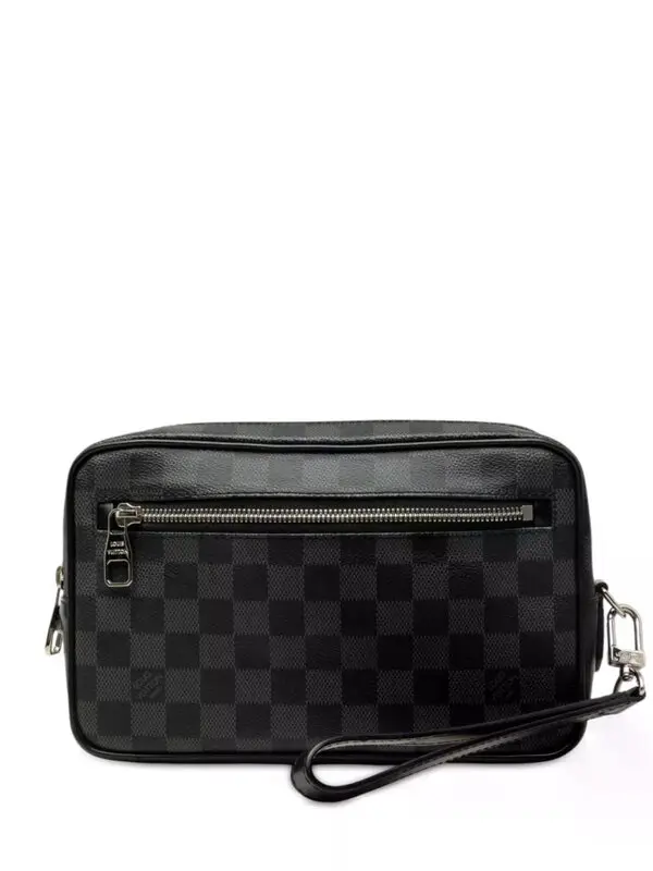 LOUIS VUITTON Damier Graphite Kasai Clutch Bag - Black
