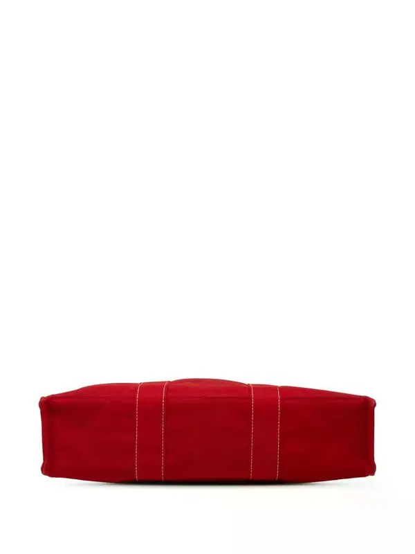 Hermès Canvas Sac Deauville Mm Tote Bag - Red