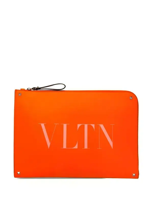 Valentino Garavani Leather Rockstud Vltn Document Case Clutch Bag