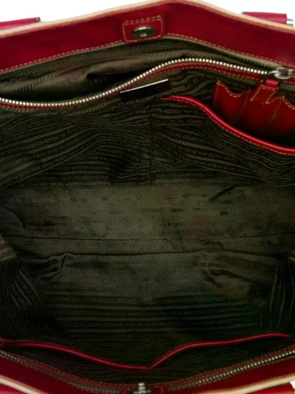 Prada Saffiano Trimmed Canvas Tote Bag