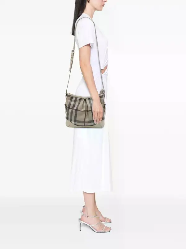 Burberry Smoke Check Coated Canvas Crossbody Bag