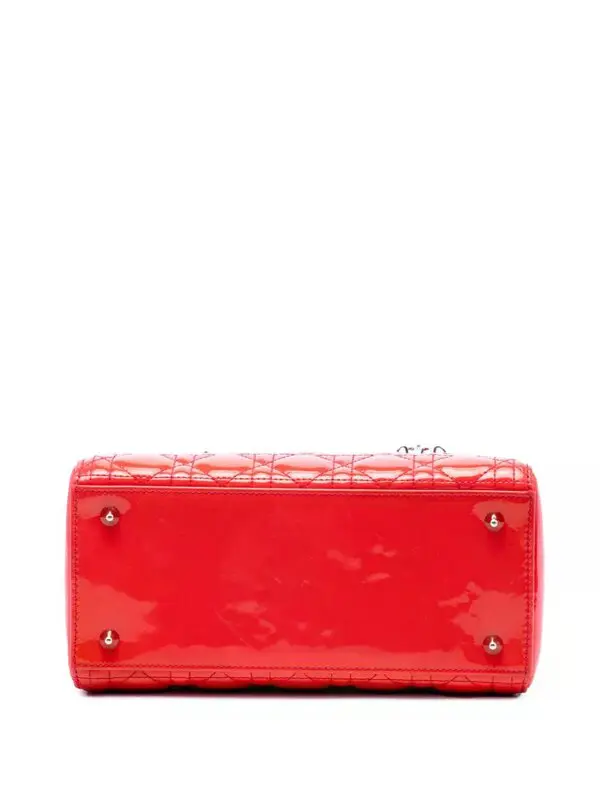Dior Patent Cannage Lady Satchel - Red
