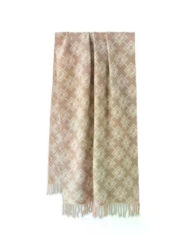 Joseph Ribkoff Logo-monogram Fringed Scarf - Neutrals