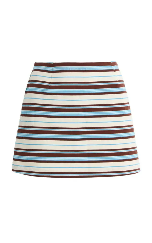 Posse Nadine Striped Cotton Mini Skirt