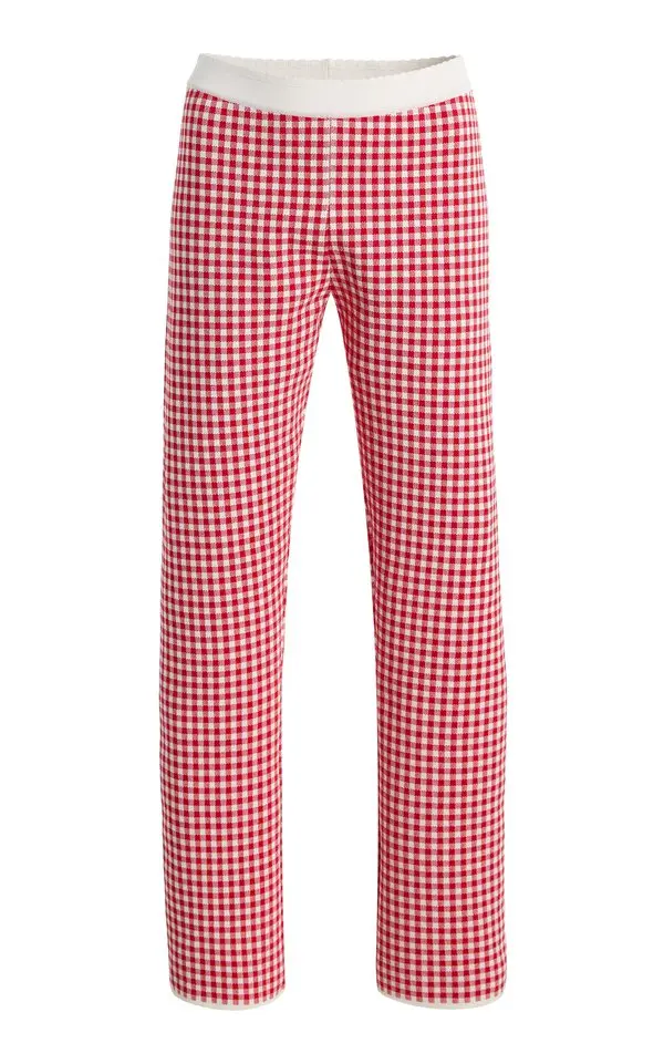 Posse Micah Gingham Knit Pants - Red