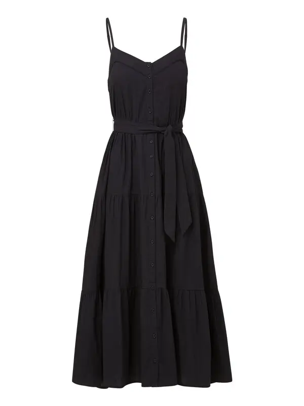 CHANGE OF SCENERY Addyson Midi Dress In Cotton Slub