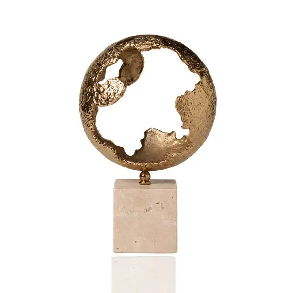 MARLETH Textured Bronze Ring Sculpture