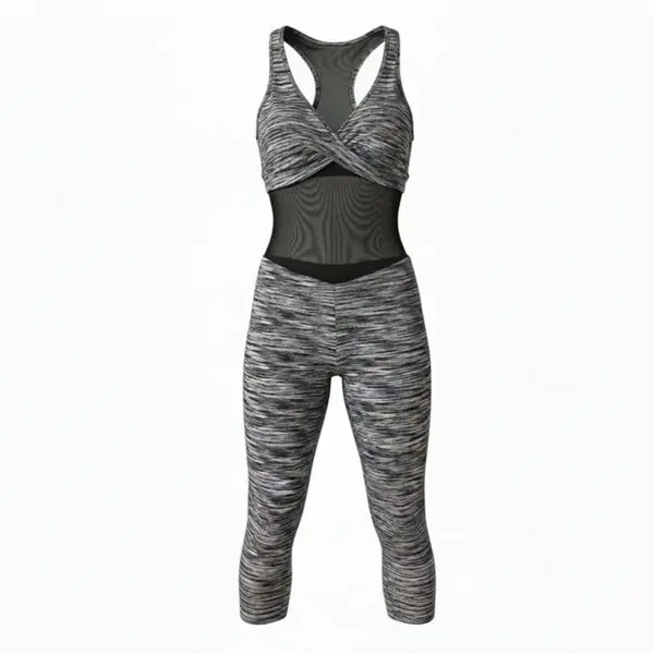 BRASINI SWIMWEAR Naomi Bodysuit Jumpsuit White Print With Mesh - Black