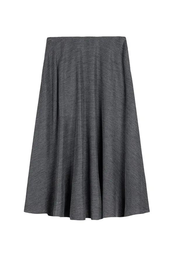 NOCTURNE Flowing Midi Skirt - Grey