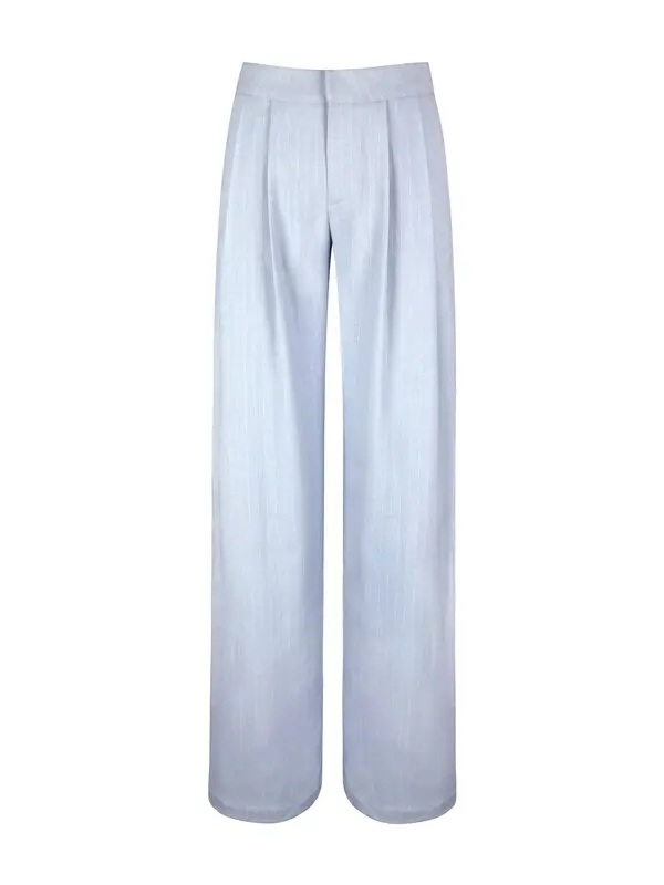 MISS CIRCLE NEW YORK Reva Sky Pinstripe Single Pleat Pants