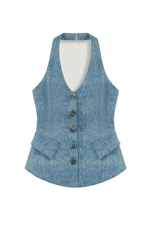 NOCTURNE Embellished Halter Neck Bustier Top