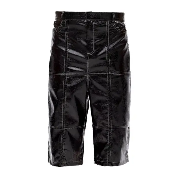 MAISON BOGOMIL Grid Cut Mid-length Eco-leather Trousers