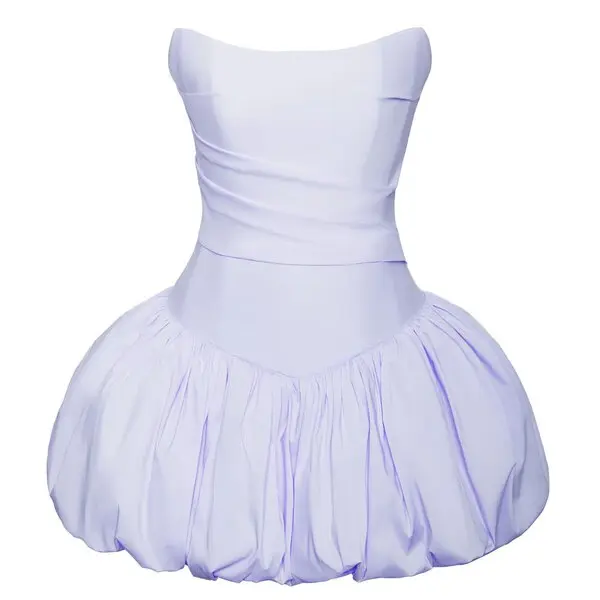 MISS CIRCLE NEW YORK Oletta Corset Strapless Mini Dress - Blue