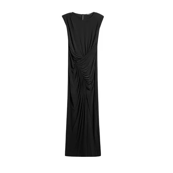 NOCTURNE Ruched Side-slit Maxi Dress