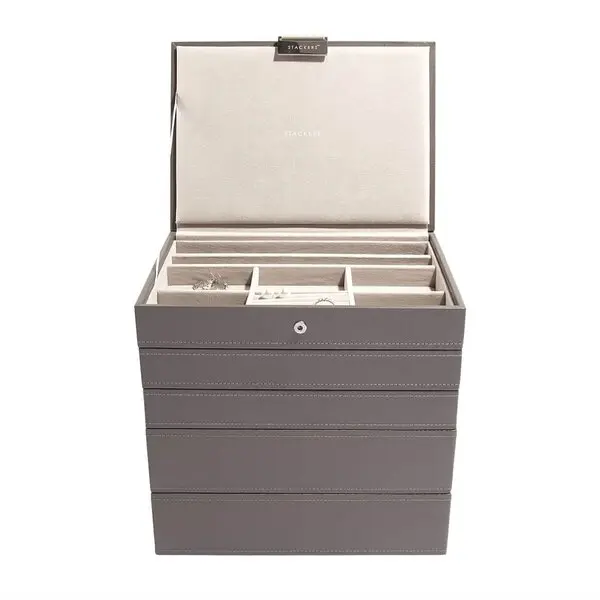 STACKERS Classic Jewellery Box Set Of Five In Mink - Black
