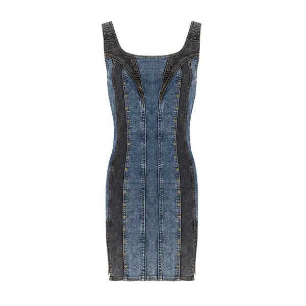 PCFG Free Heaven Two Tone Denim Dress - Blue