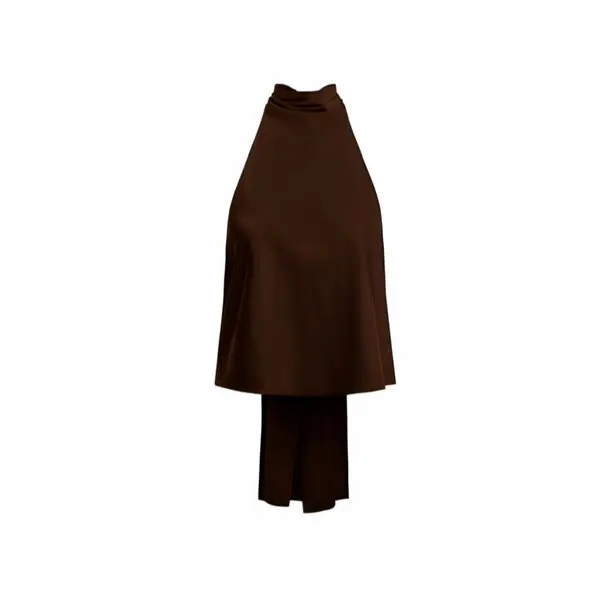 CENTRE PIECE Espresso Scarf Top - Brown