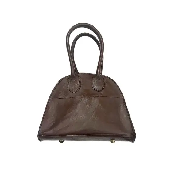 Pink Haley Darcy Handmade Leather Satchel - Brown