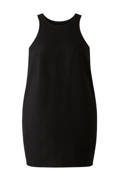CONQUISTA Sleeveless Linen Sack Dress - Black