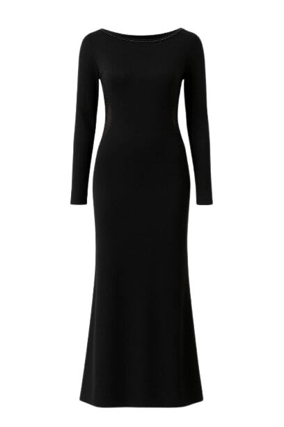CONQUISTA Sheer Back Maxi Dress