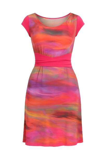CONQUISTA Print Tie Waist Dress