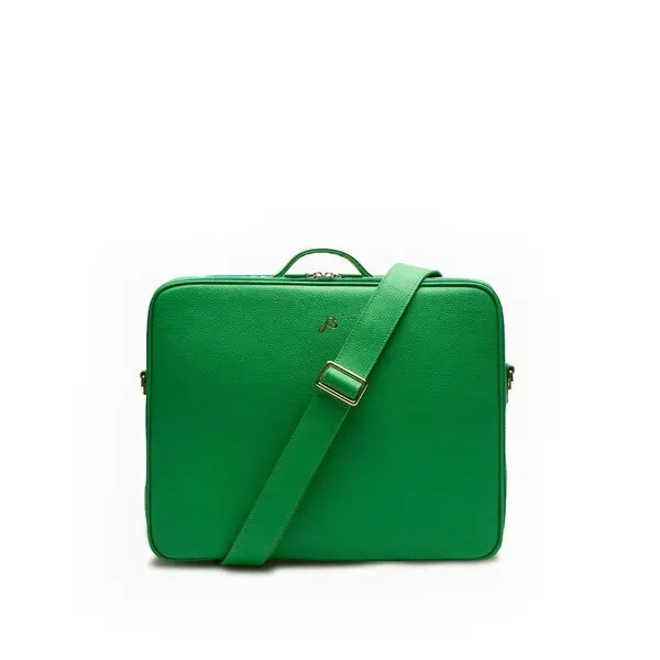 FENELLA SMITH Luca Leather Laptop Bag - Green