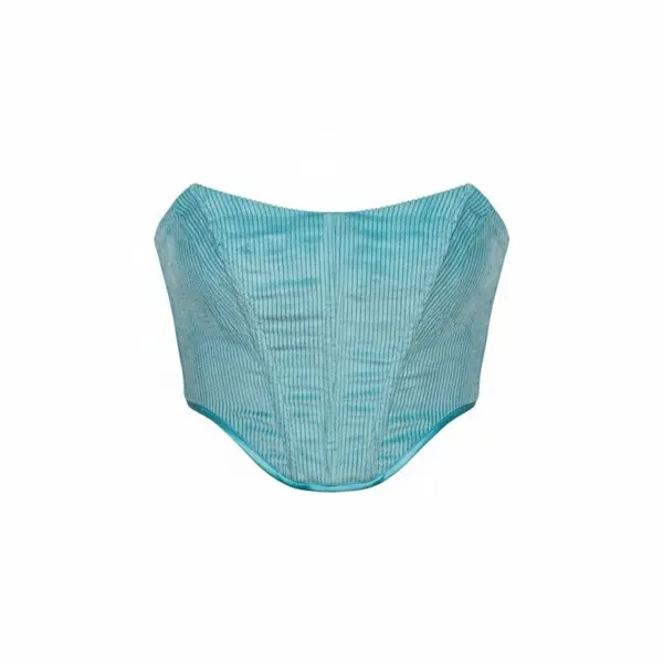 THE COOLGIRL NYC The Kiana Top In Corduroy - Blue