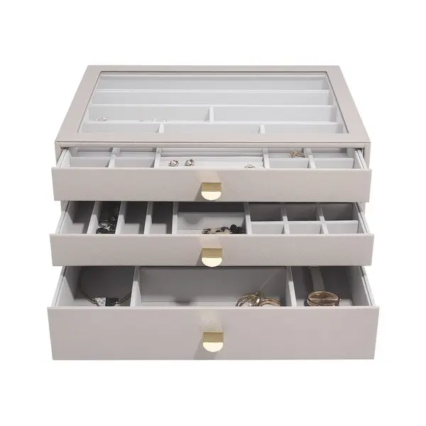 STACKERS Neutrals Taupe Supersize Jewelry Box With Drawers - Black