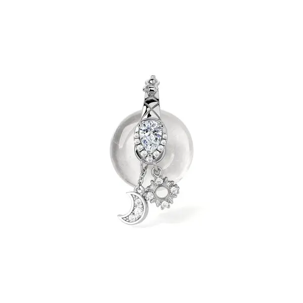 FREQNC ATELIER Ouroboros Clear Quartz Crown Chakra Charm Pendant - Green