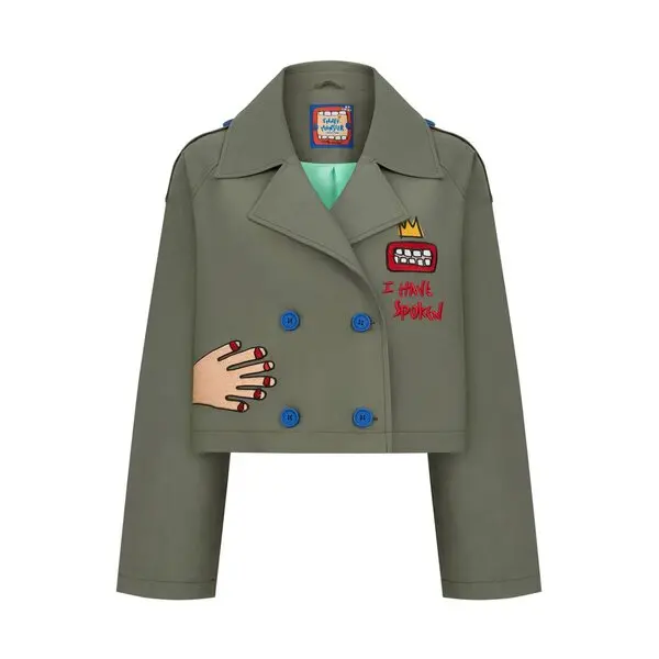 KING NAKED Vox Veil Embroidered Trenchcoat