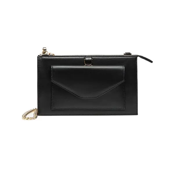 Lovard Black / Silver Black Leather Purse Wallet With Silver Hardware