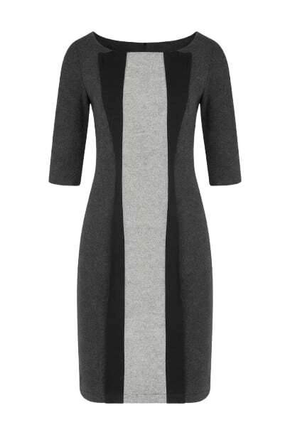 CONQUISTA Felt Style Fabric Elbow Sleeve Dress