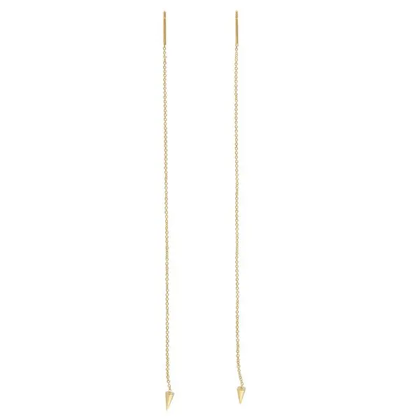 ARTISAN 18k Yellow Spike Chain Threader Earrings
