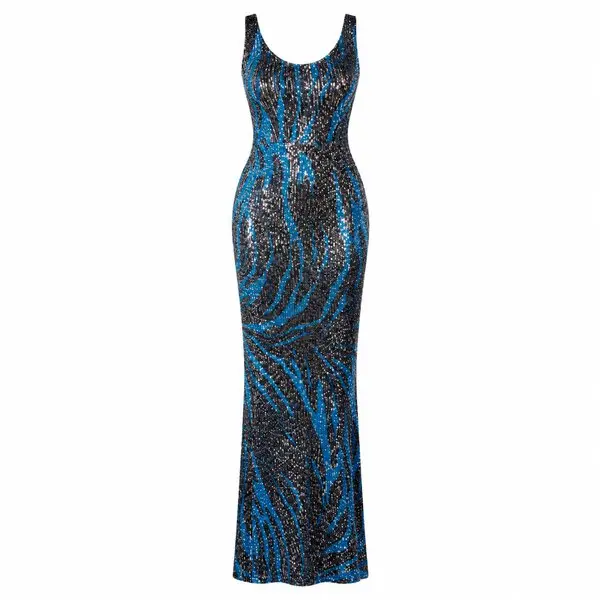 CHIARELLA Leona Sequin Dress - Black/blue