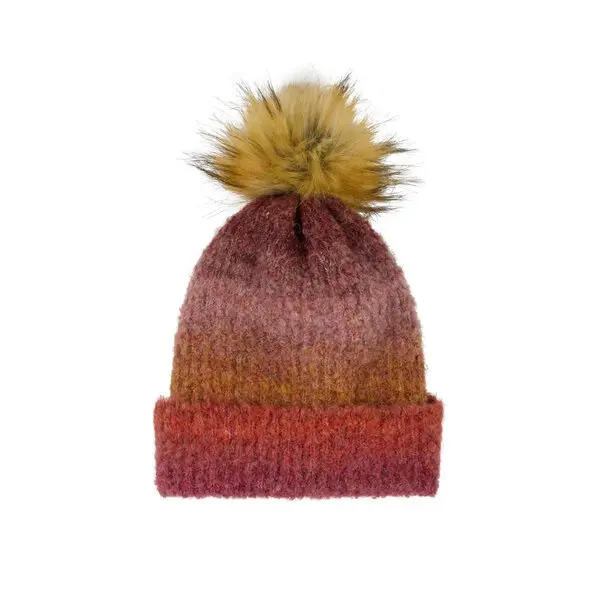 Saachi Gradient Knit Beanie - Pink